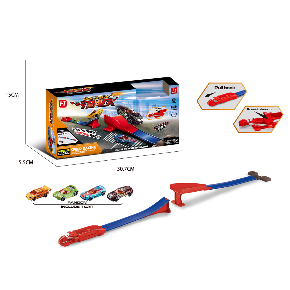 Hight Speed Track 1pc Die Cast Free Wheel Car