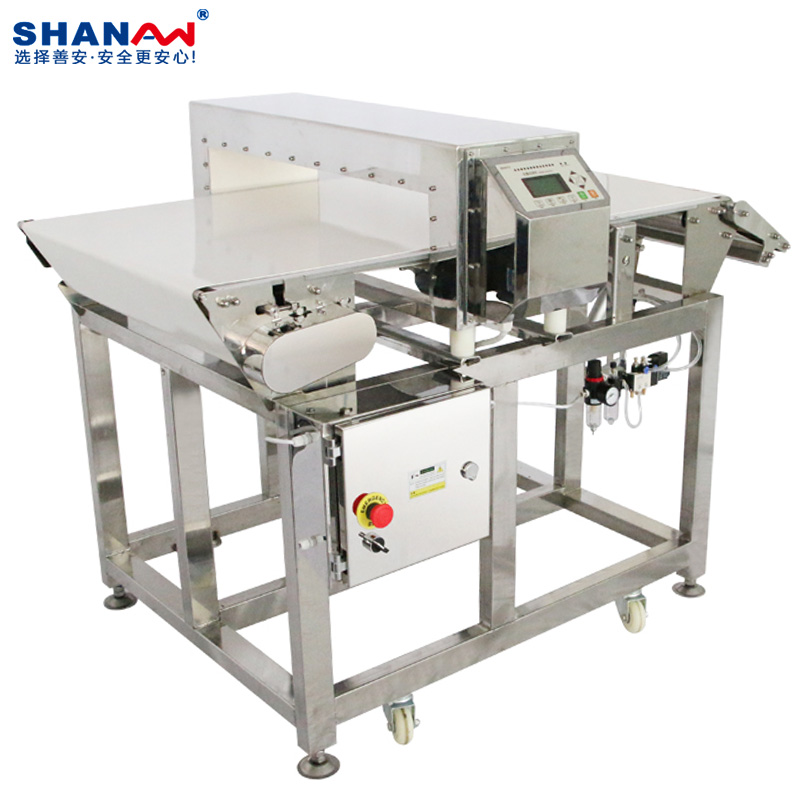 Lifting and rejecting metal detector for biscuits, bread, chocolate ...