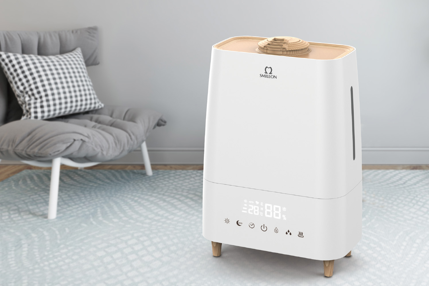 Smart Humidifier With LED Display, Auto-Mode, Humidistat, Timer and ...