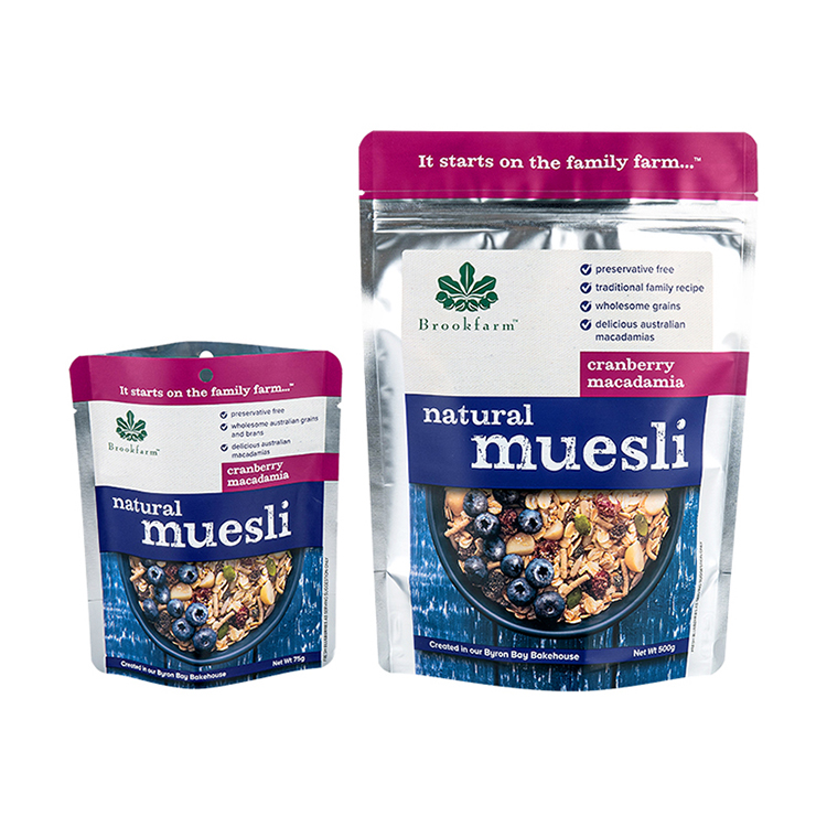 Custom aluminum foil muesli packaging stand up bags