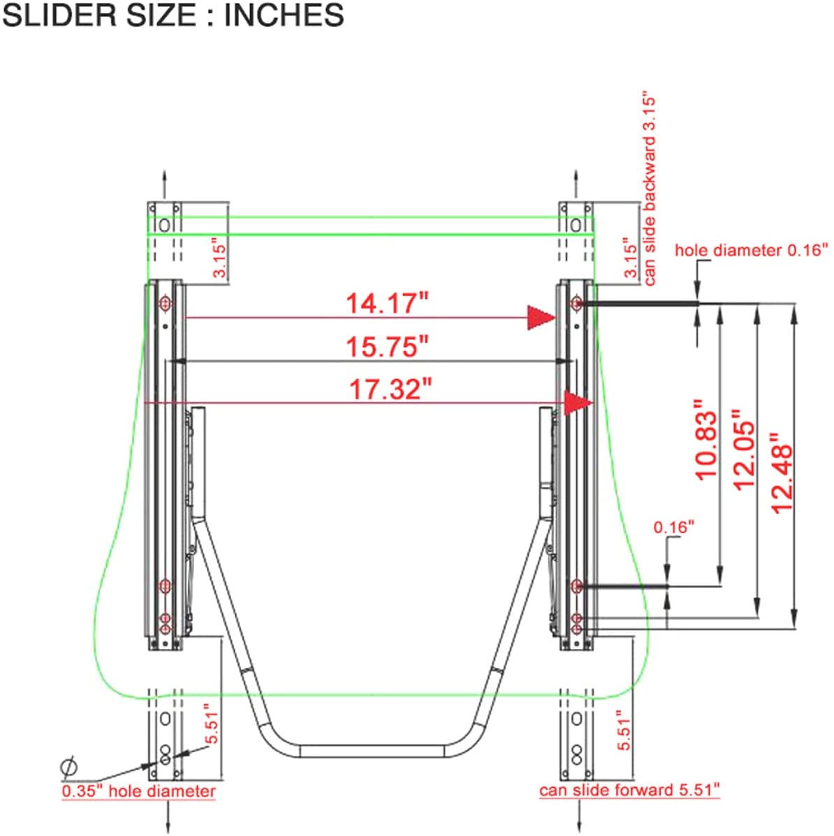 Custom Universal Adjustable Racing Race Seat Brackets Mounts