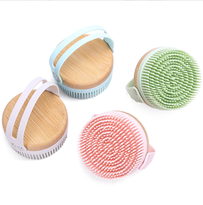 Bathroom Body Brush, Bamboo Back Scrubber for Show, Soft Brush with ...