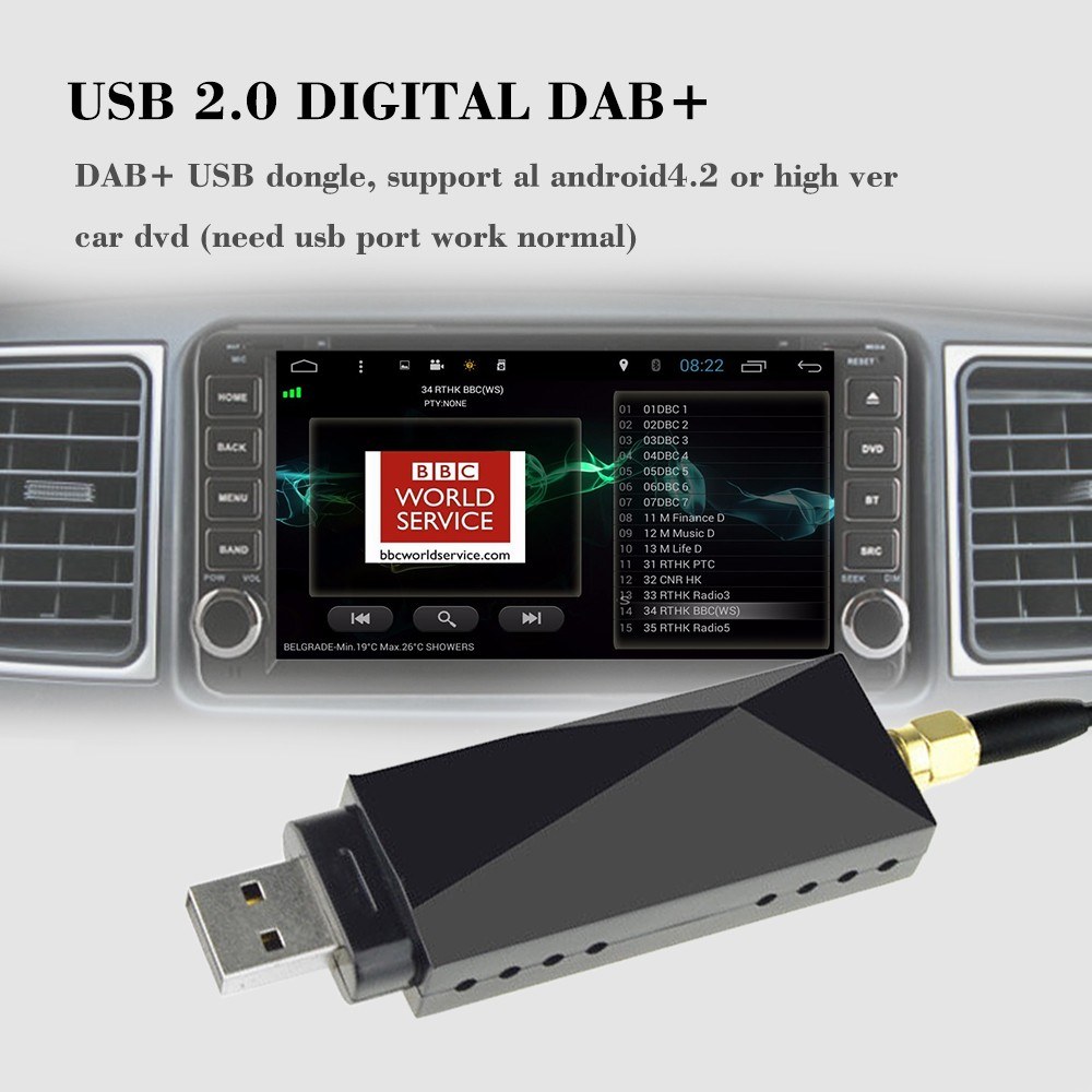 Vehicle DAB Car Radio Tuner Receiver USB Stick DAB Box for Android Car ...