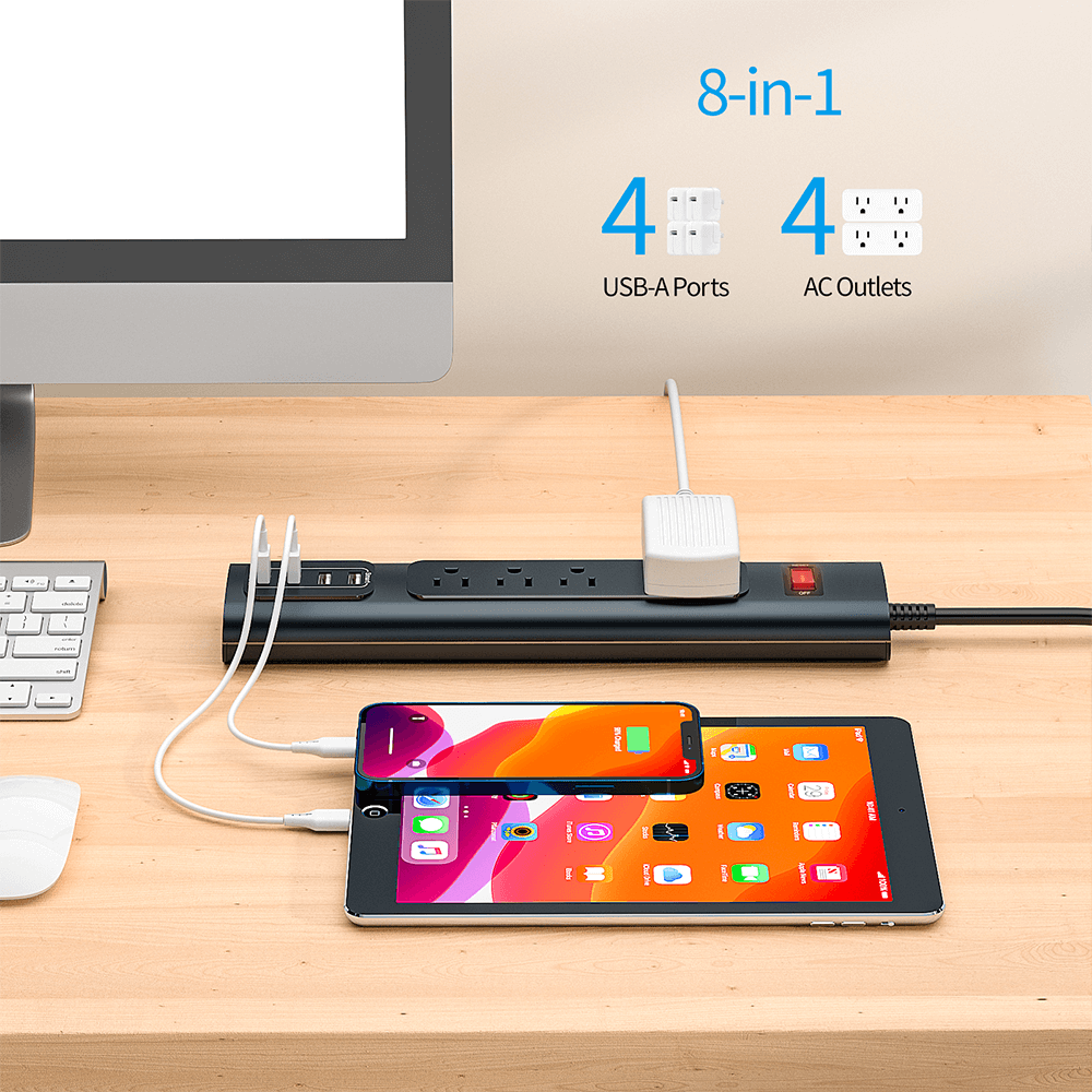 Wholesale custom black portable small power strip with usb outlets ...