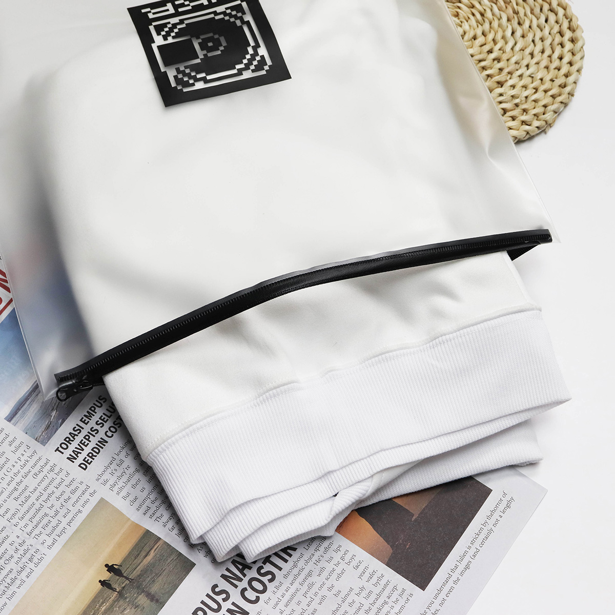 High Quality Custom PVC Frosted Zipper Bag Printed with black color ...