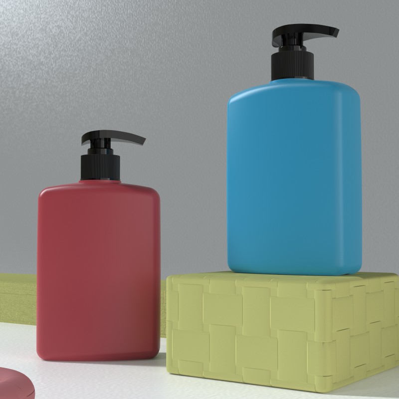 550ML ound And Square Shape HDPE Plastic Bottle Packaging For Haircare ...