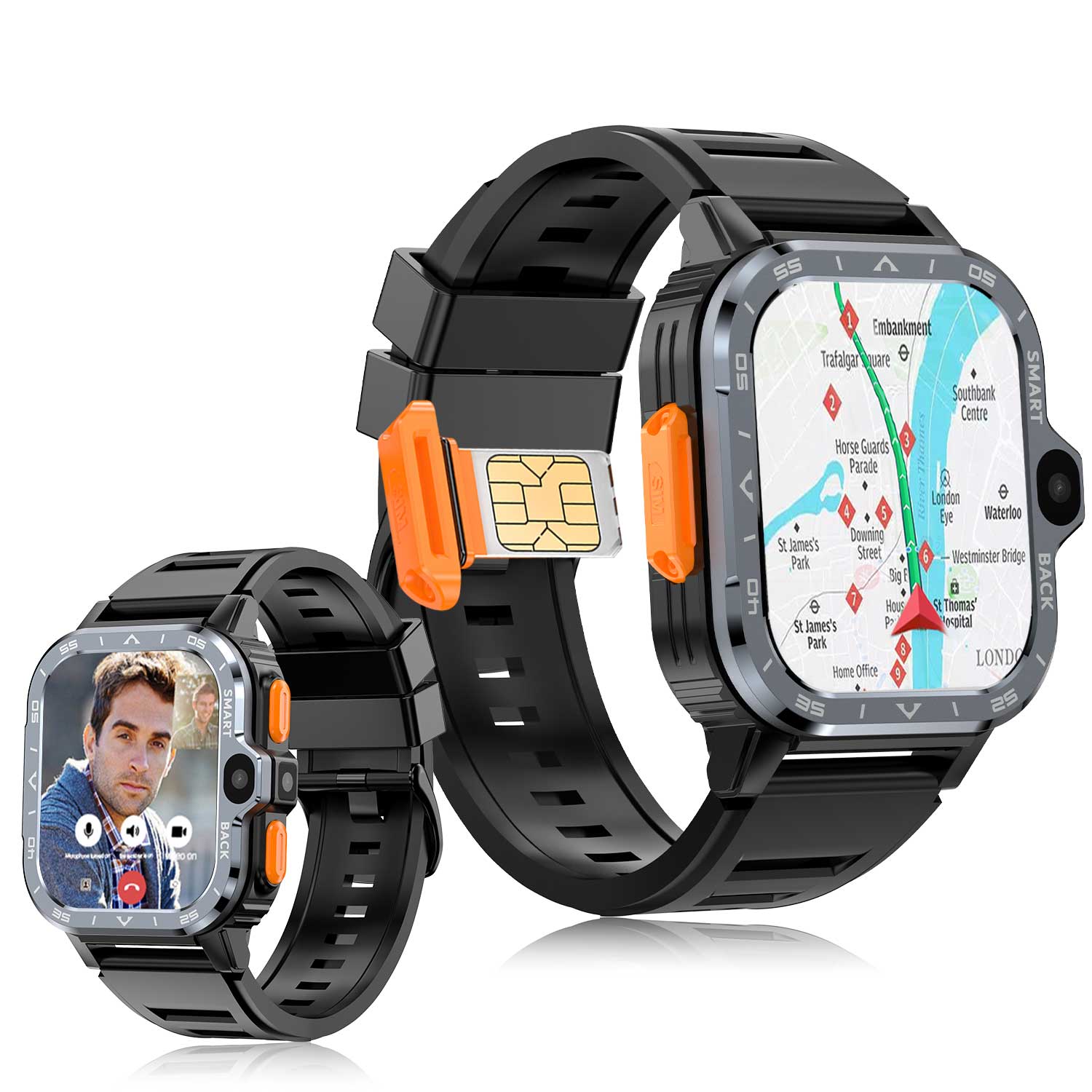 5G Video Camera Call Mobile Smartwatch Phone GPS WIFI Dual PGD IOS ...