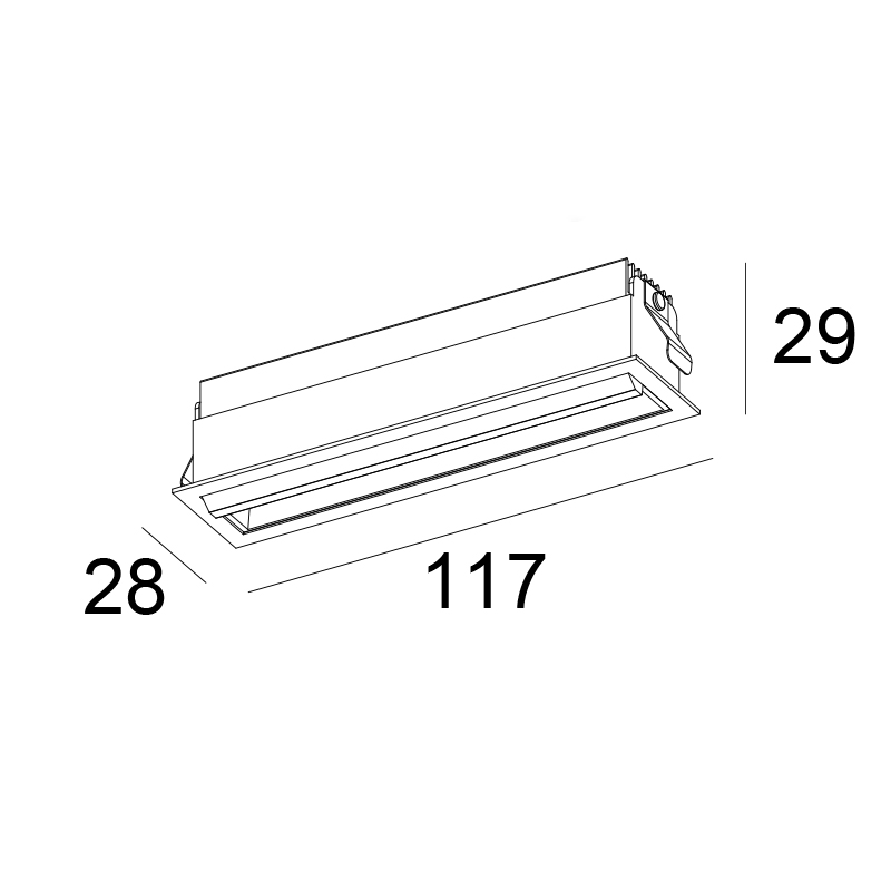 Recessed Linear wall washer 7W 630lm recessed led wall washer lights