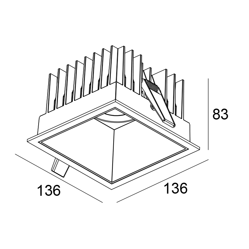 square recessed downlight 26W square recessed downlight square recessed ...