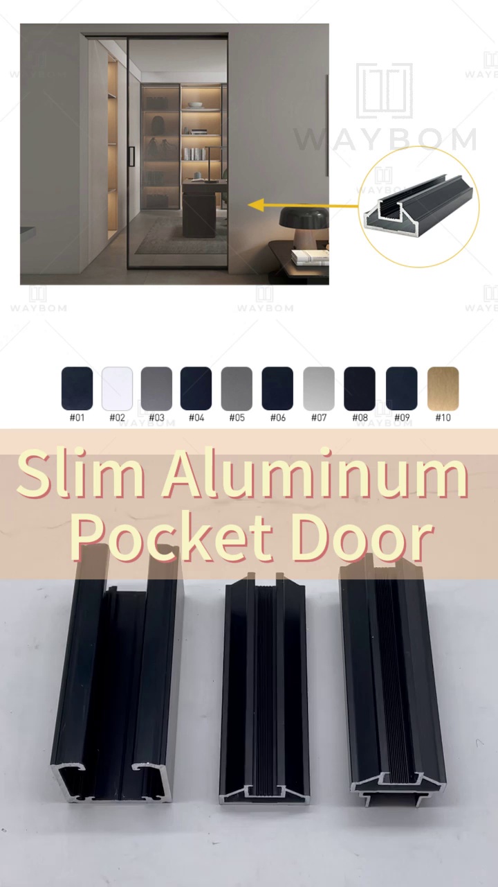 35 slim interior pocket door Aluminium Profiles frameless pocket ...