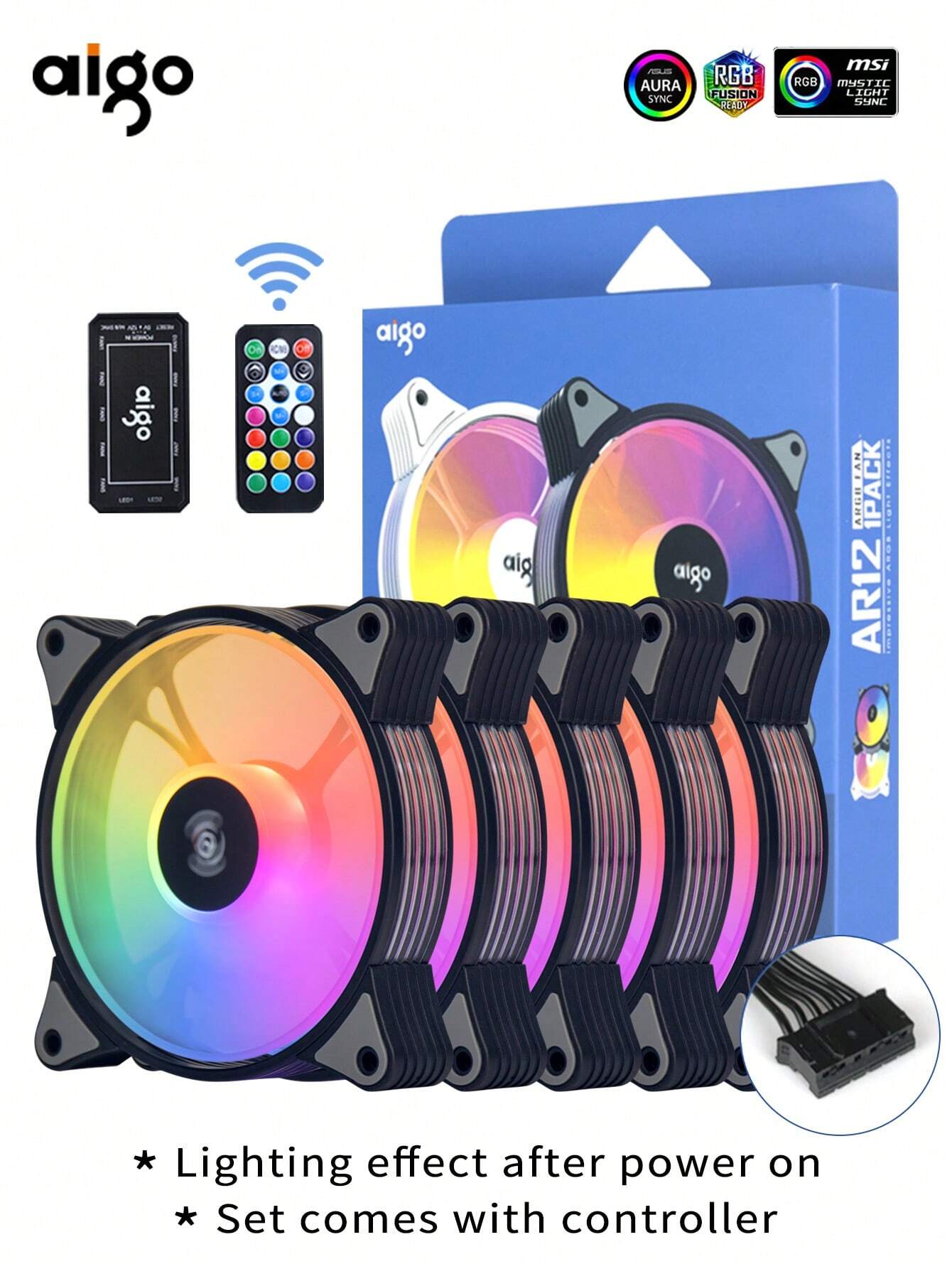 Aigo AR12 120mm Pc Computer Case Fan RGB